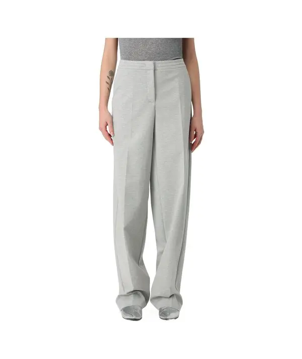 Patrizia Pepe Straight-leg Pleated Trousers - Gray