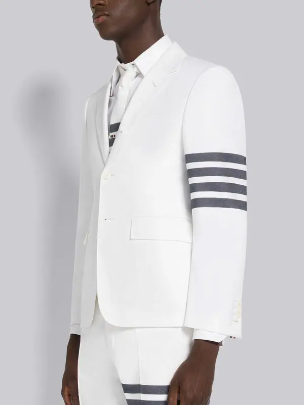 Thom Browne Striped Single-breasted Blazer - White