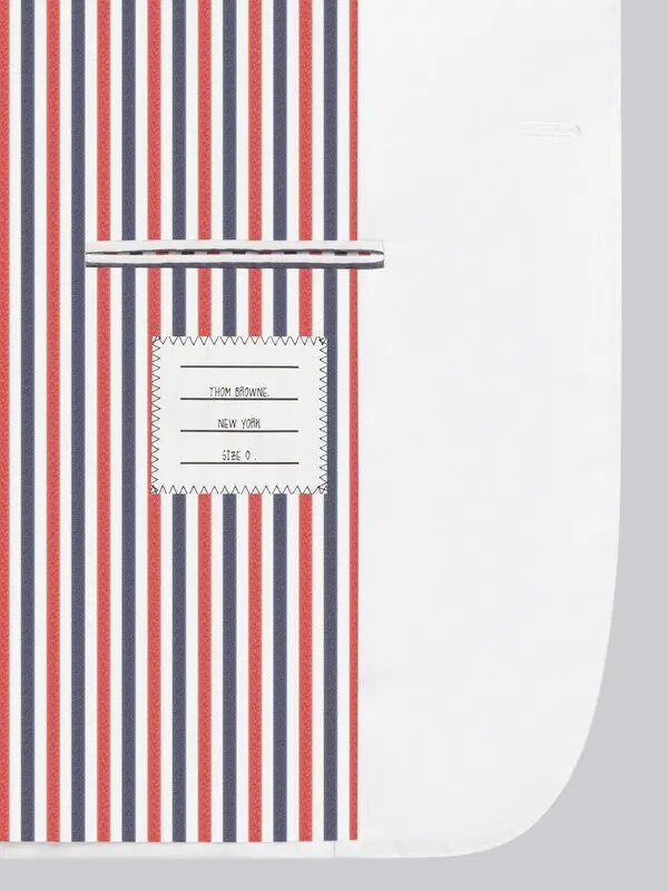Thom Browne Striped Single-breasted Blazer - White