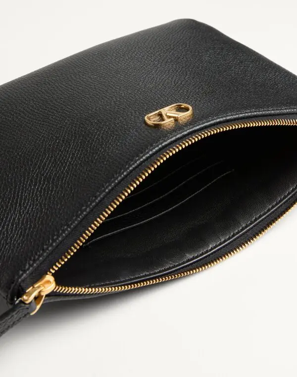 Valentino Garavani Vlogo Signature Zip-up Clutch Bag - Black