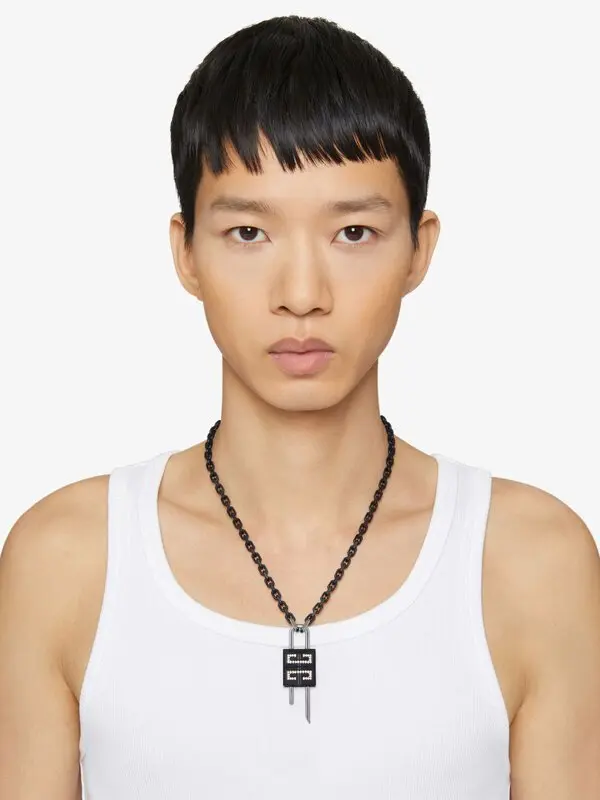 Givenchy Small Lock Necklace With Crystals