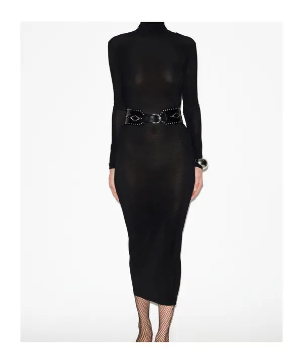 Isabel Marant Étoile Semi-sheer High-neck Long-sleeved Dress