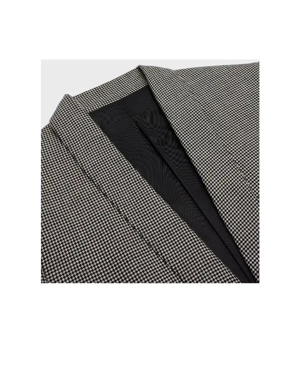 Celine Houndstooth Wool Blend Blazer
