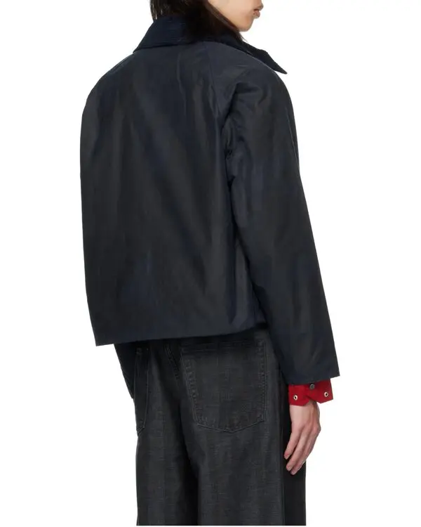 Barbour Spey Slim Waxed Jacket - Navy