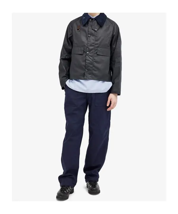 Barbour Spey Slim Waxed Jacket - Navy