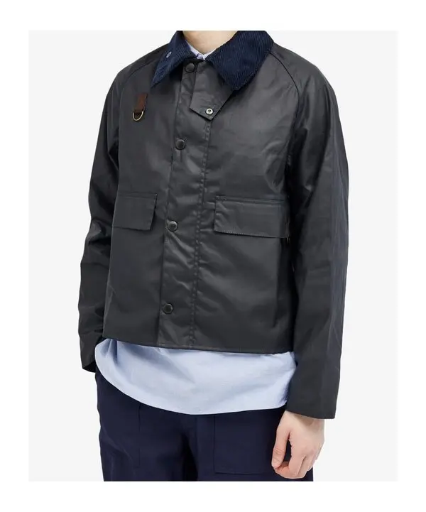 Barbour Spey Slim Waxed Jacket - Navy