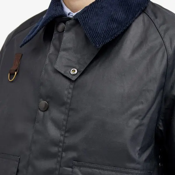 Barbour Spey Slim Waxed Jacket - Navy