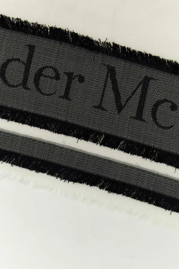 Alexander McQueen Logo Printed Frayed-edge Scarf