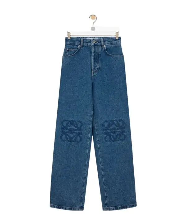 Loewe Anagram Embroidered Jeans - Blue