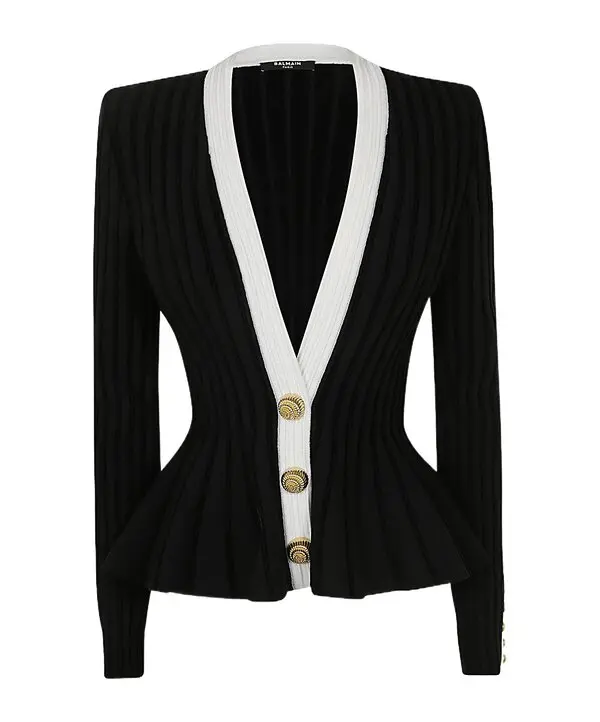 Balmain Button-detailed V-neck Jacket - Black