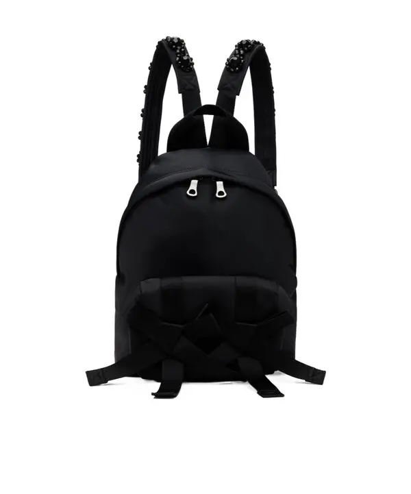 Simone Rocha Beaded Flower Embellished Backpack - Black