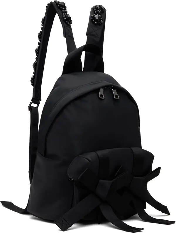 Simone Rocha Beaded Flower Embellished Backpack