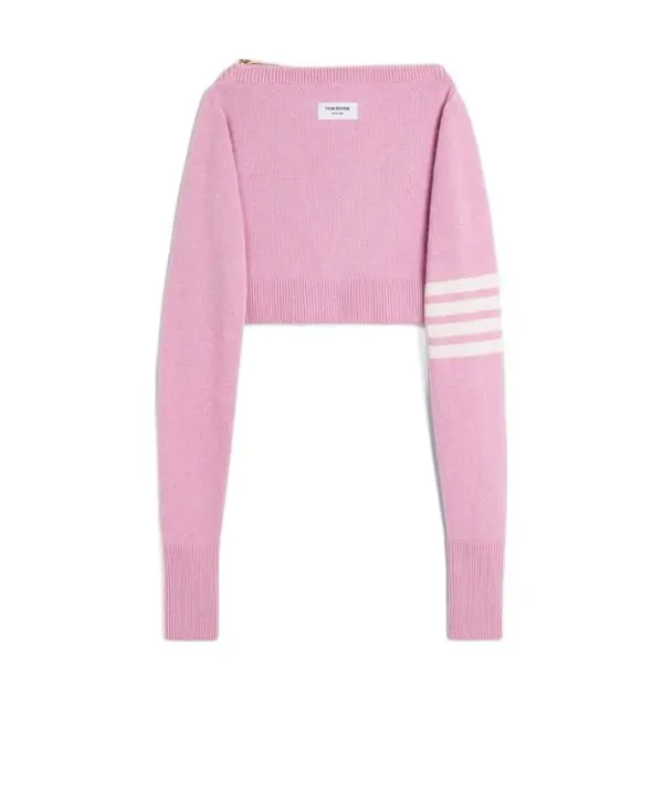 Thom Browne 4-bar Striped Zipped Crossbody Bag - Pink