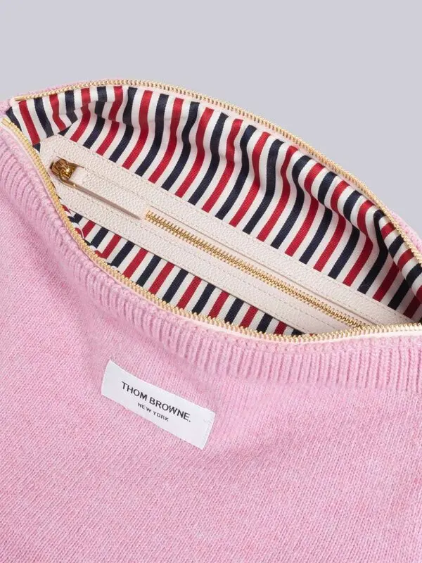 Thom Browne 4-bar Striped Zipped Crossbody Bag - Pink