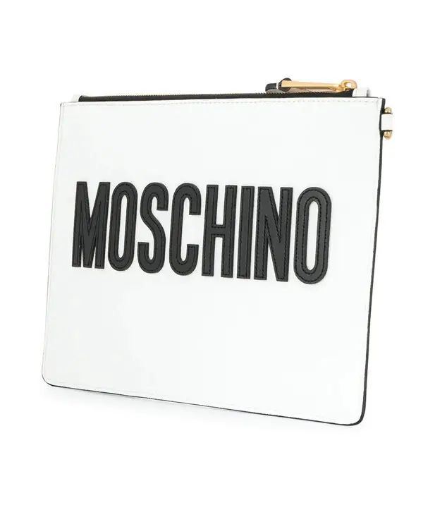 Moschino Teddy Bear Print Clutch Bag - White