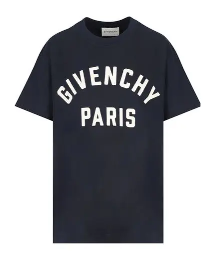 Givenchy Paris Logo Zigzag Stitching T-shirt - Black