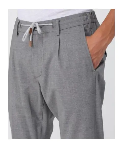 Eleventy Tapered Leg Drawstring Pants - Gray