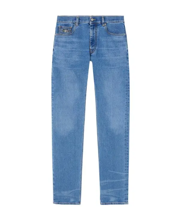 Versace Medusa Biggie Logo Patch Denim Jeans