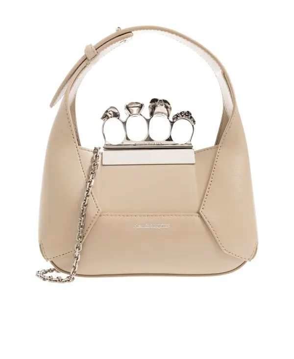 Alexander McQueen Jewelled Hobo Mini Tote Bag - Nude