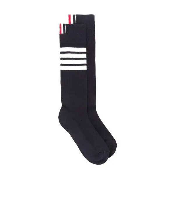 Thom Browne 4-bar Striped Knee-high Socks - Black