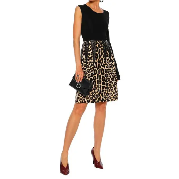 Bottega Veneta Leopard Print Midi Skirt