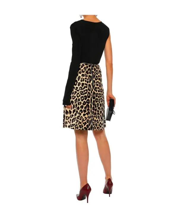 Bottega Veneta Leopard Print Midi Skirt