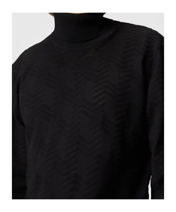 Missoni Chevron Pattern Turtleneck Pullover - Black