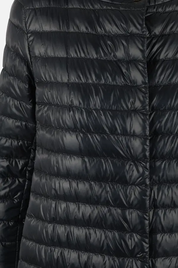 Herno Quilted Down Jacket With Concealed Snap Closure - Black