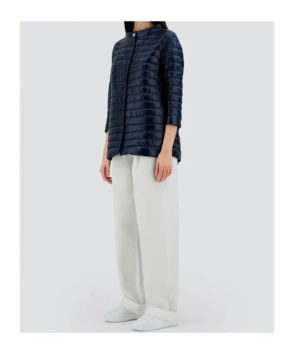 Herno Quilted Down Jacket With Concealed Snap Closure - Black