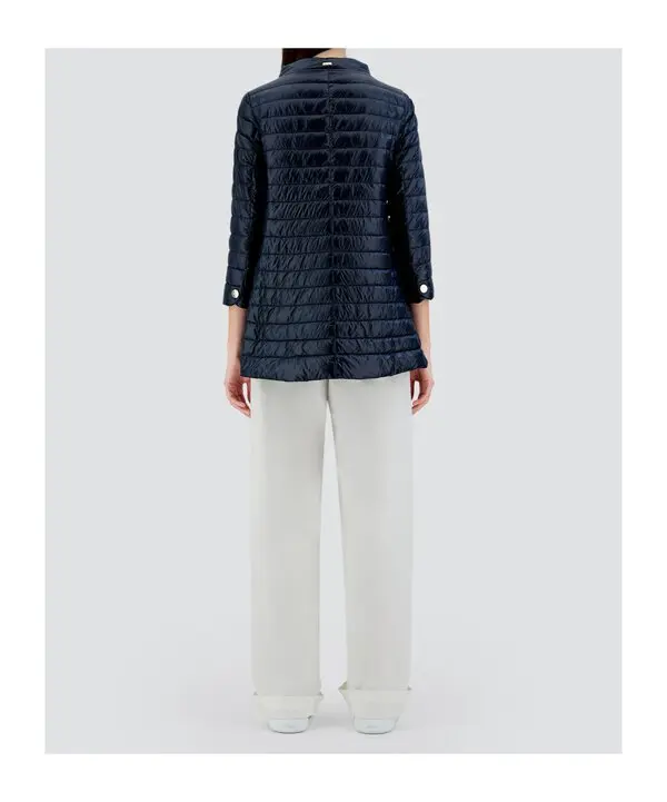 Herno Quilted Down Jacket With Concealed Snap Closure - Black