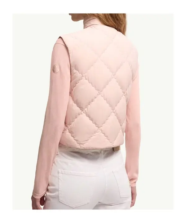 Moncler Quilted Down Gilet - Nude