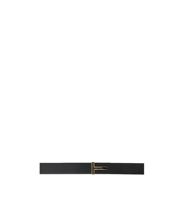 TOM FORD Grained Leather Buckle T-belt - Black