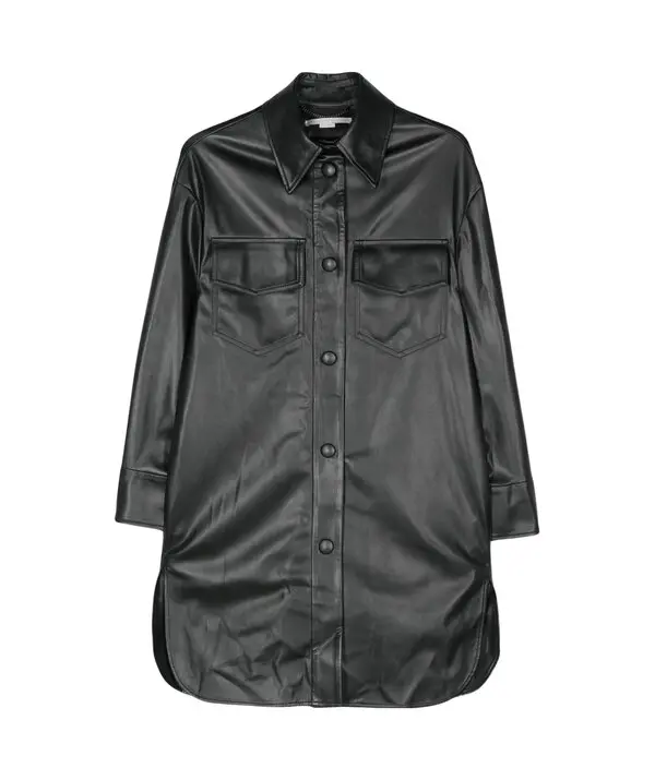 Stella McCartney Long-sleeved Leather Shirt Jacket