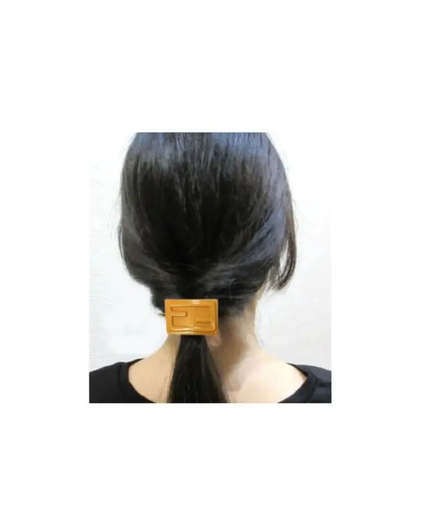 Fendi Rectangular Logo Barrette - Orange