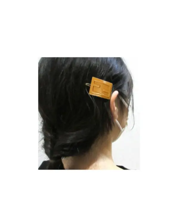 Fendi Rectangular Logo Barrette - Orange