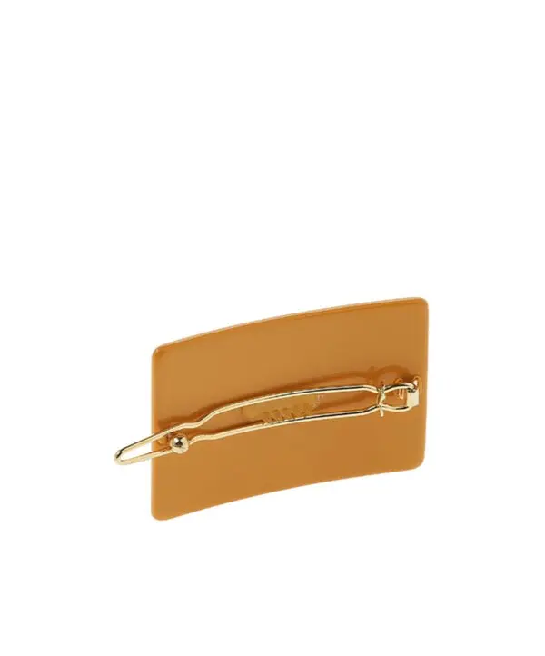 Fendi Rectangular Logo Barrette - Orange