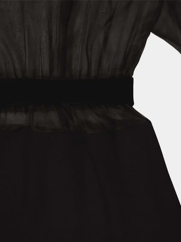 Dolce & Gabbana High Neck Velvet Belted Mini Dress