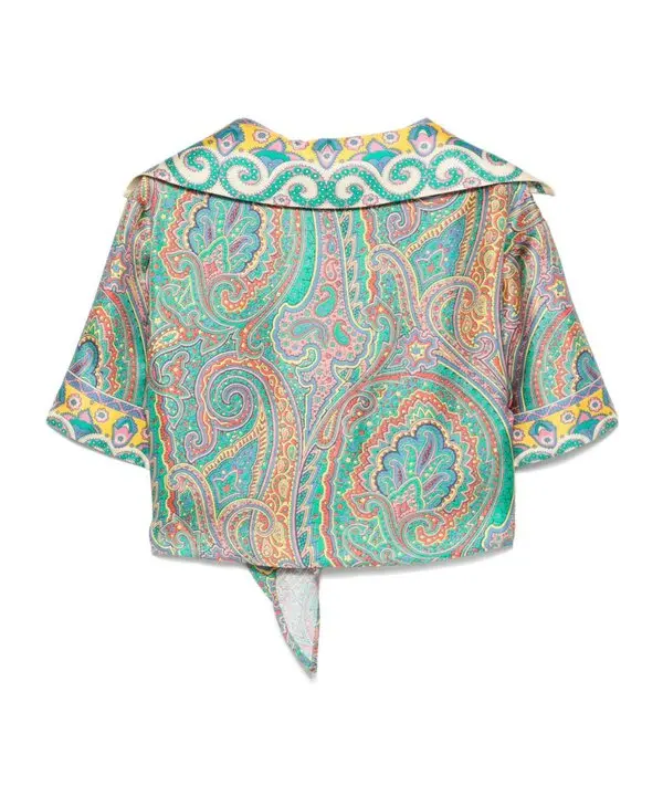 Etro Paisley Printed Cropped Beach Cover Up