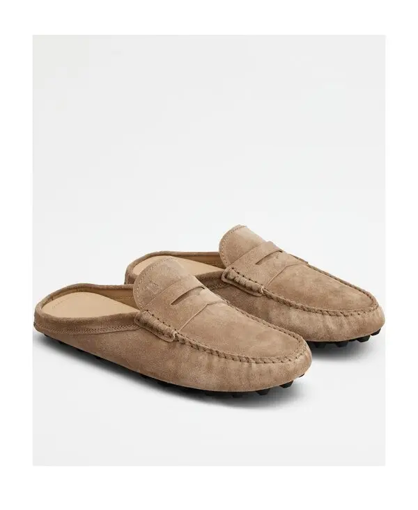 TOD'S Gommino Bubble Suede Mules - Brown