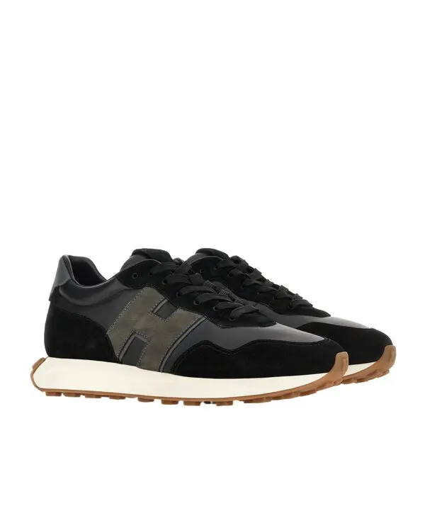 Hogan H601 Suede And Nappa Leather Sneakers - Black