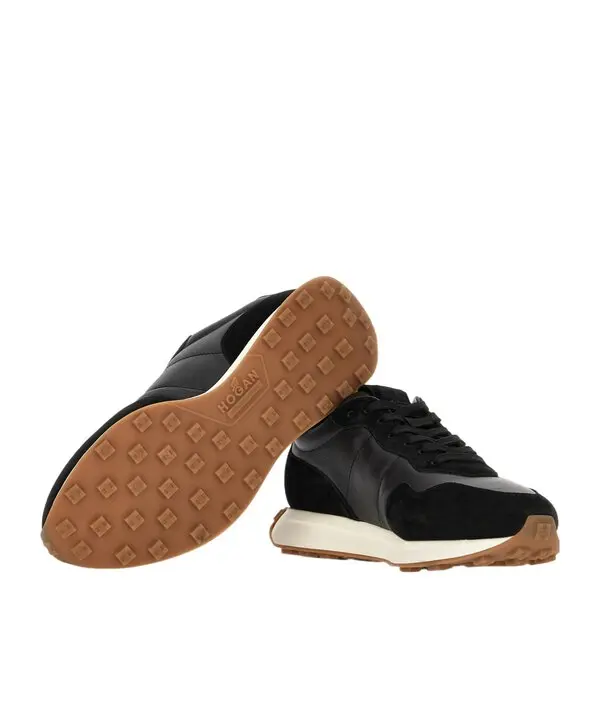Hogan H601 Suede And Nappa Leather Sneakers - Black
