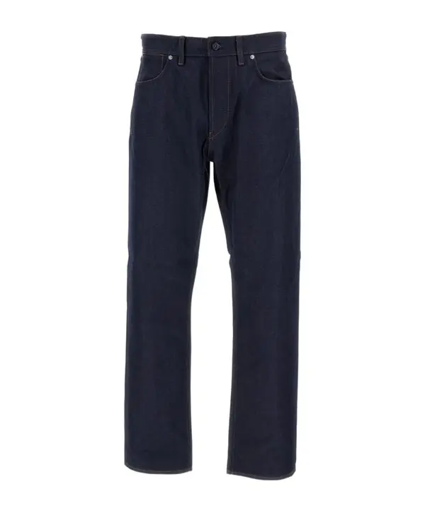 Stone Island Logo Embroidered Straight-leg Jeans - Black