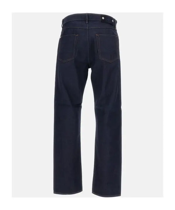 Stone Island Logo Embroidered Straight-leg Jeans - Black