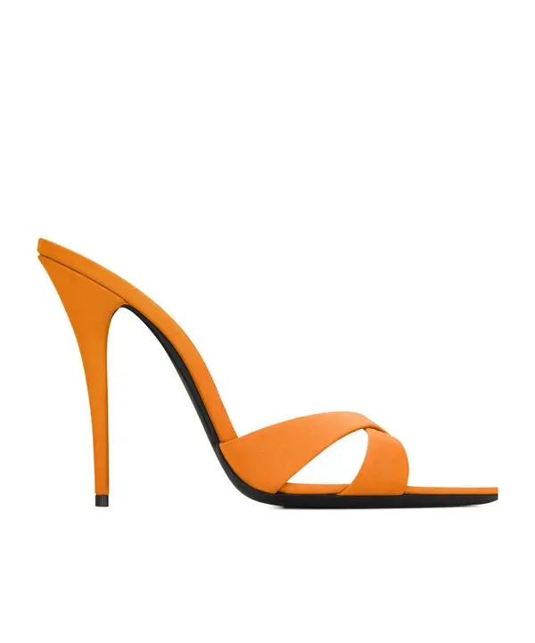 Saint Laurent Kirat Open Toe Stiletto Heeled Sandals - Orange