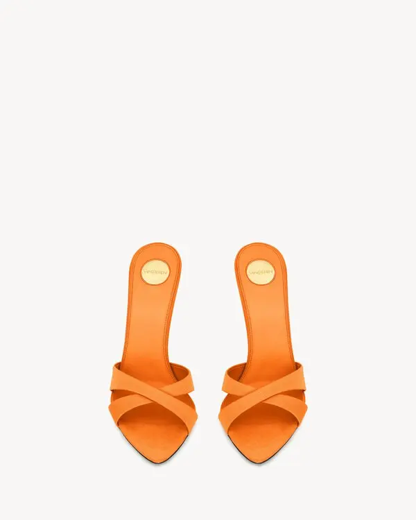 Saint Laurent Kirat Open Toe Stiletto Heeled Sandals - Orange