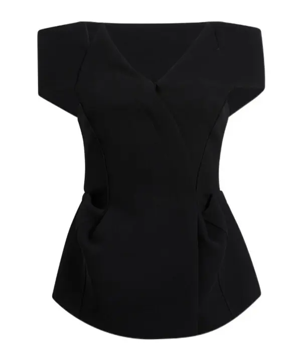 Khaite Off-the-shoulder Asymmetrical Top With Cutout Details - Black