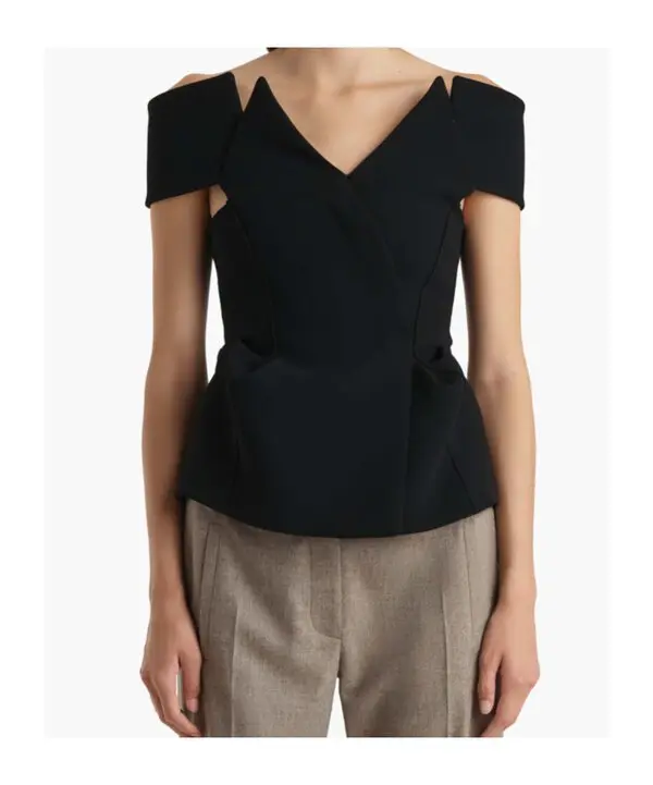 Khaite Off-the-shoulder Asymmetrical Top With Cutout Details - Black