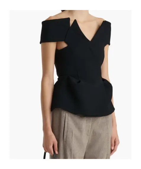 Khaite Off-the-shoulder Asymmetrical Top With Cutout Details - Black