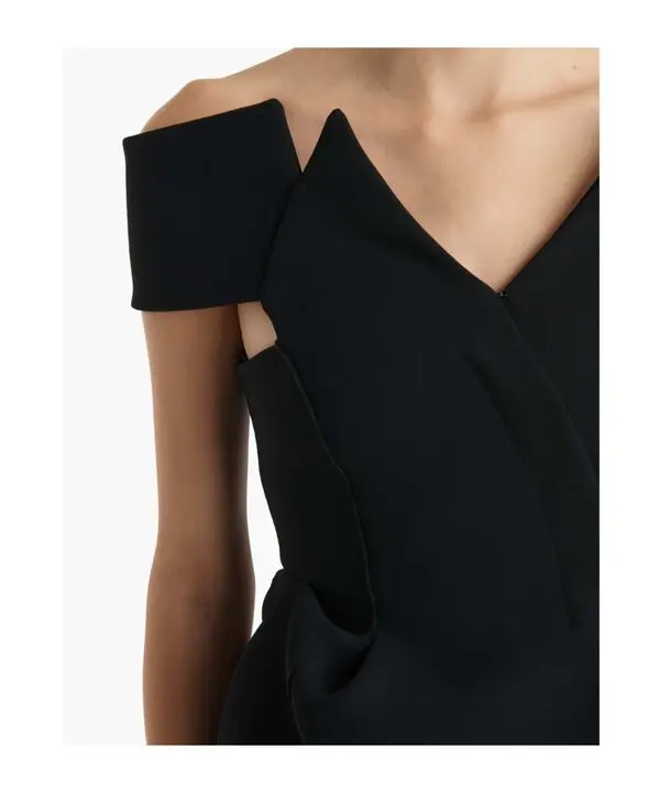 Khaite Off-the-shoulder Asymmetrical Top With Cutout Details - Black