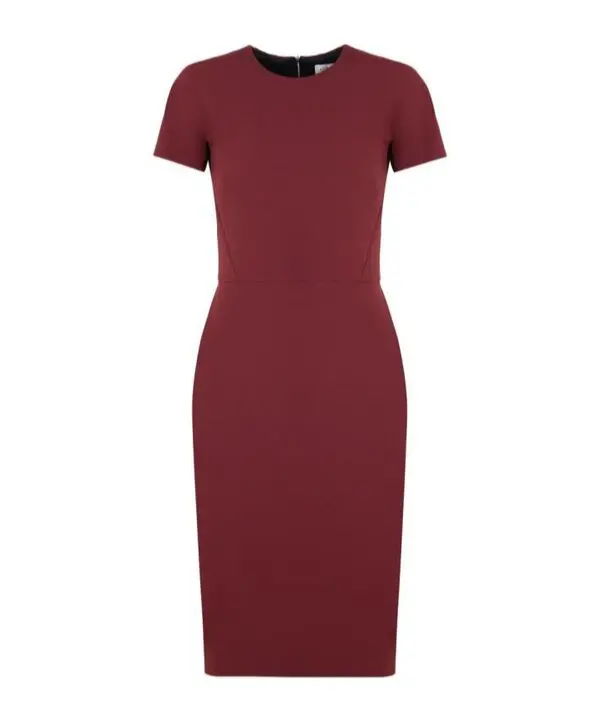 Victoria Beckham Dart Detailed Crepe Midi Dress - Red
